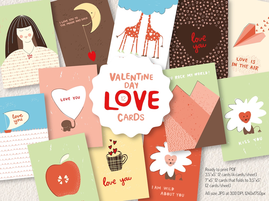 Valentines Card Printable, Valentines Day Cute Greeting Card, Love Card ...