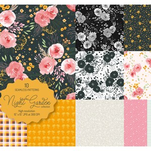 Watercolor Roses Digital Paper Pack | Flowers Seamless Pattern ...