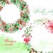 Watercolor Christmas Clipart Set | Wreaths | Frames | Cards | Holiday ...