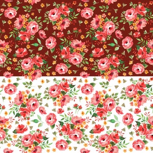 Watercolor Flowers Digital Paper | Floral Digital Paper | Watercolour ...