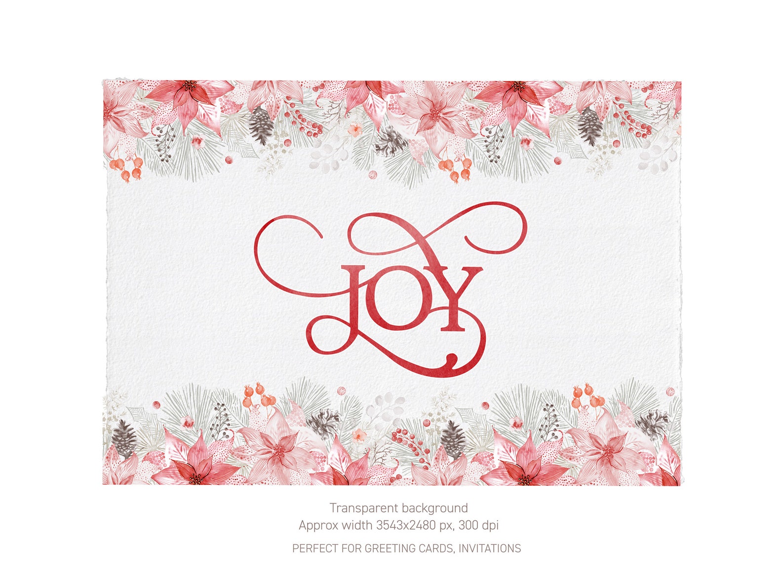 Watercolor Christmas Clipart Set Wreaths Frames Cards | Etsy