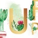 Decorated Letters With Cactus and Succulent | Watercolor Clipart ...