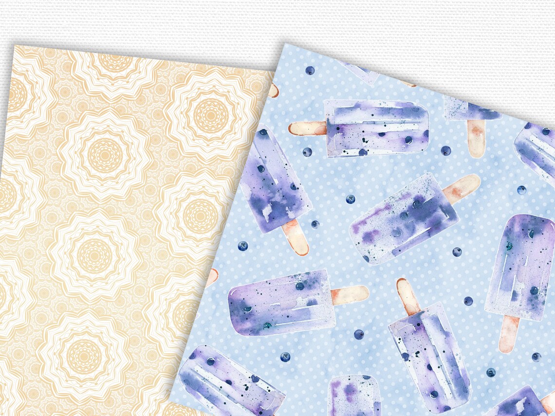 SEAMLESS Watercolor Blueberries Digital Paper Pack Breakfast | Etsy