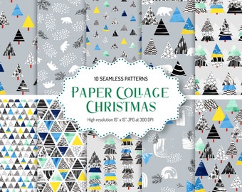 Watercolor Christmas Digital Paper Pack Holiday Seamless - Etsy