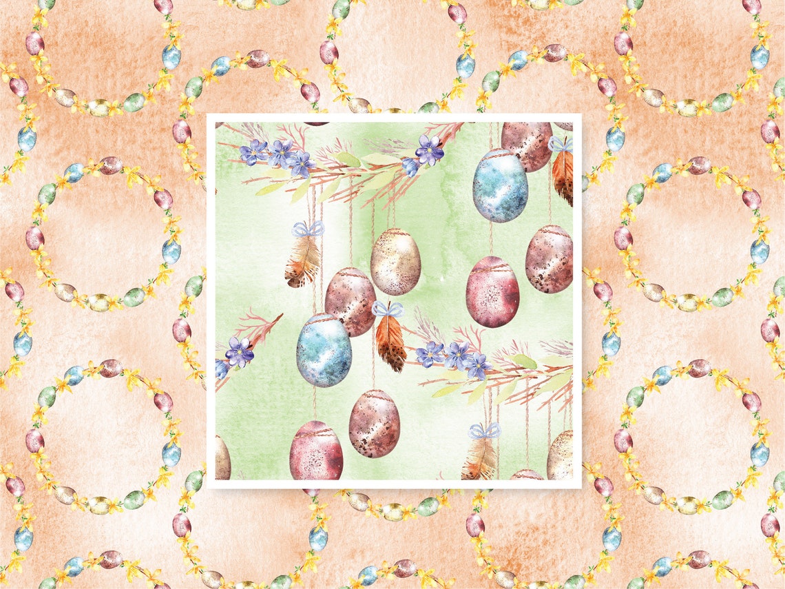 SEAMLESS Watercolor Easter Digital Paper Spring Digital - Etsy