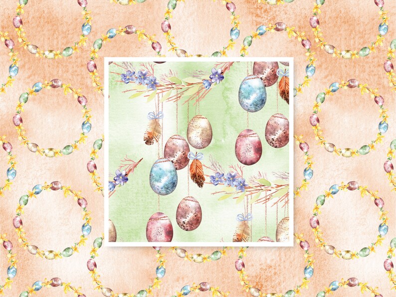 SEAMLESS Watercolor Easter Digital Paper Spring Digital - Etsy