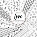 Love Seamless Digital Backgrounds, Valentine Day Black & White Digital ...