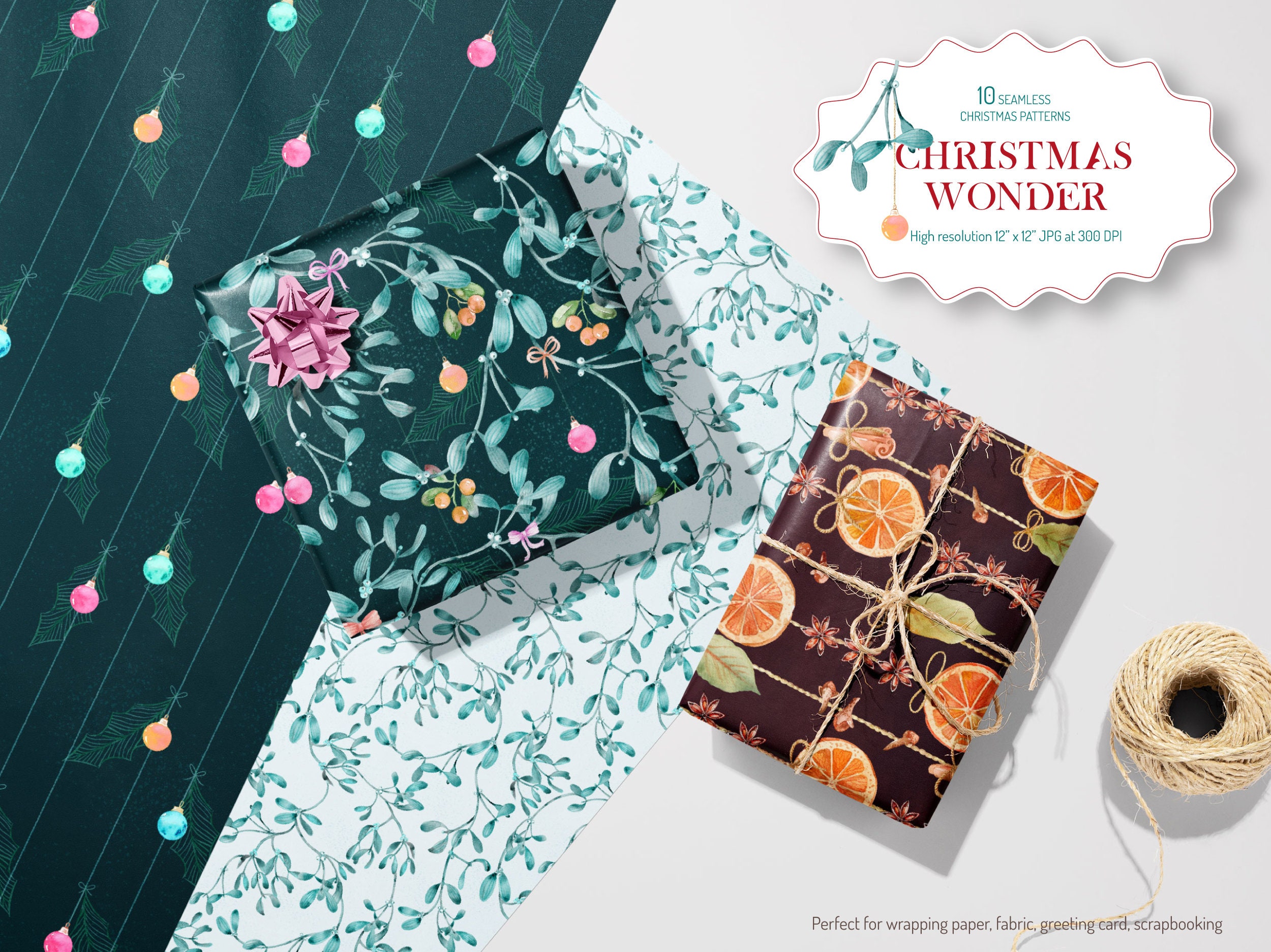 Christmas Digital Paper Pack CHRISTMAS WONDER Holiday - Etsy