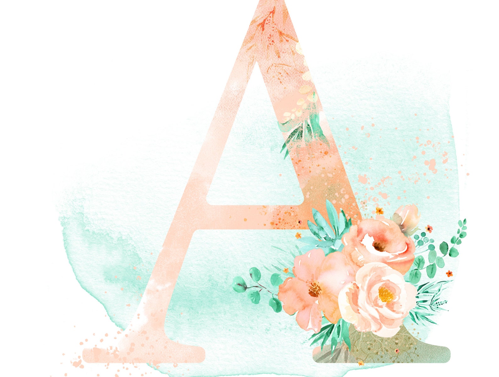 Decorated Letters Watercolor Clipart Alphabet PNG - Etsy