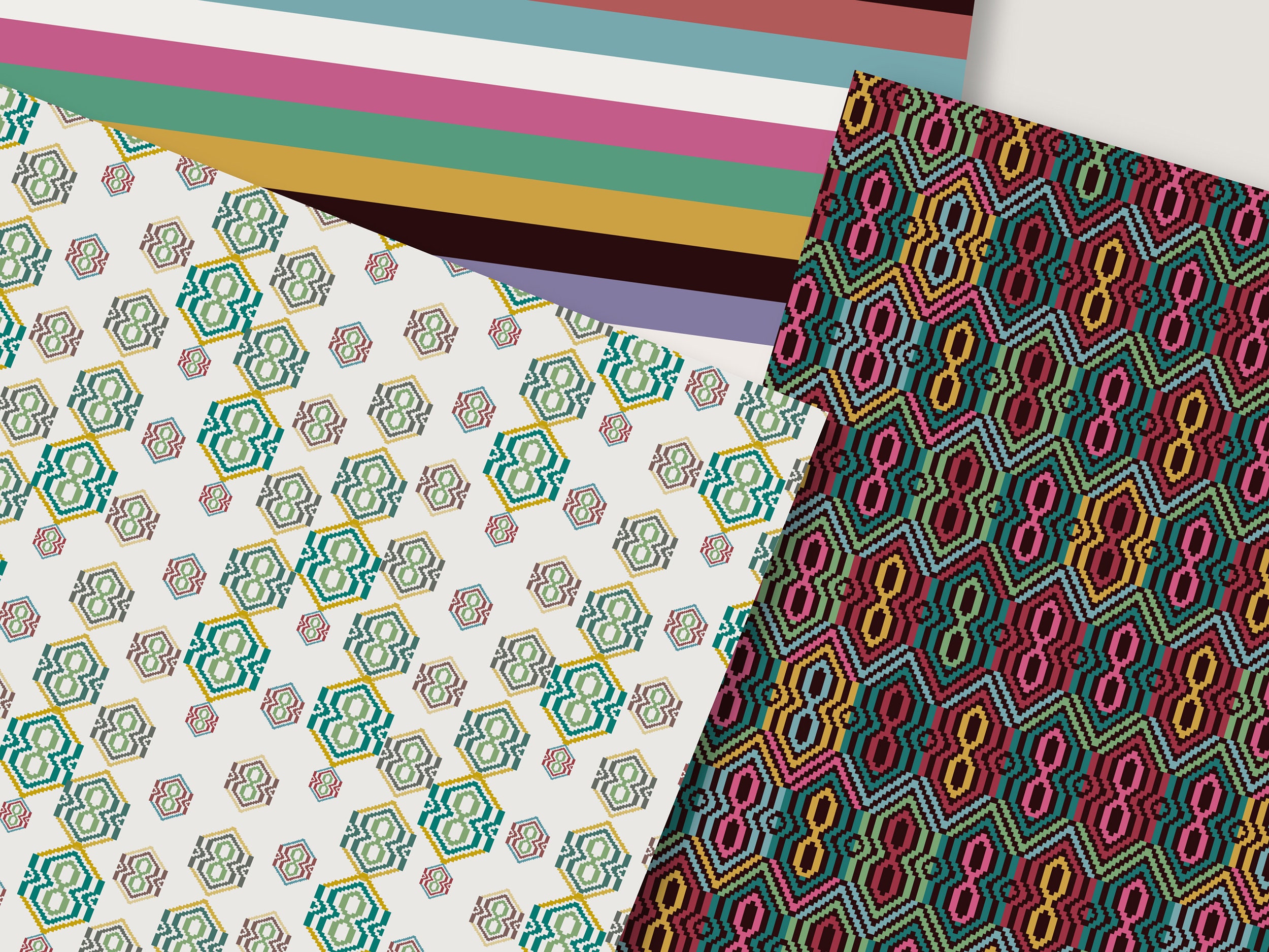 Folk Art Digital Papers Floral Garden Scrapbooking - Etsy