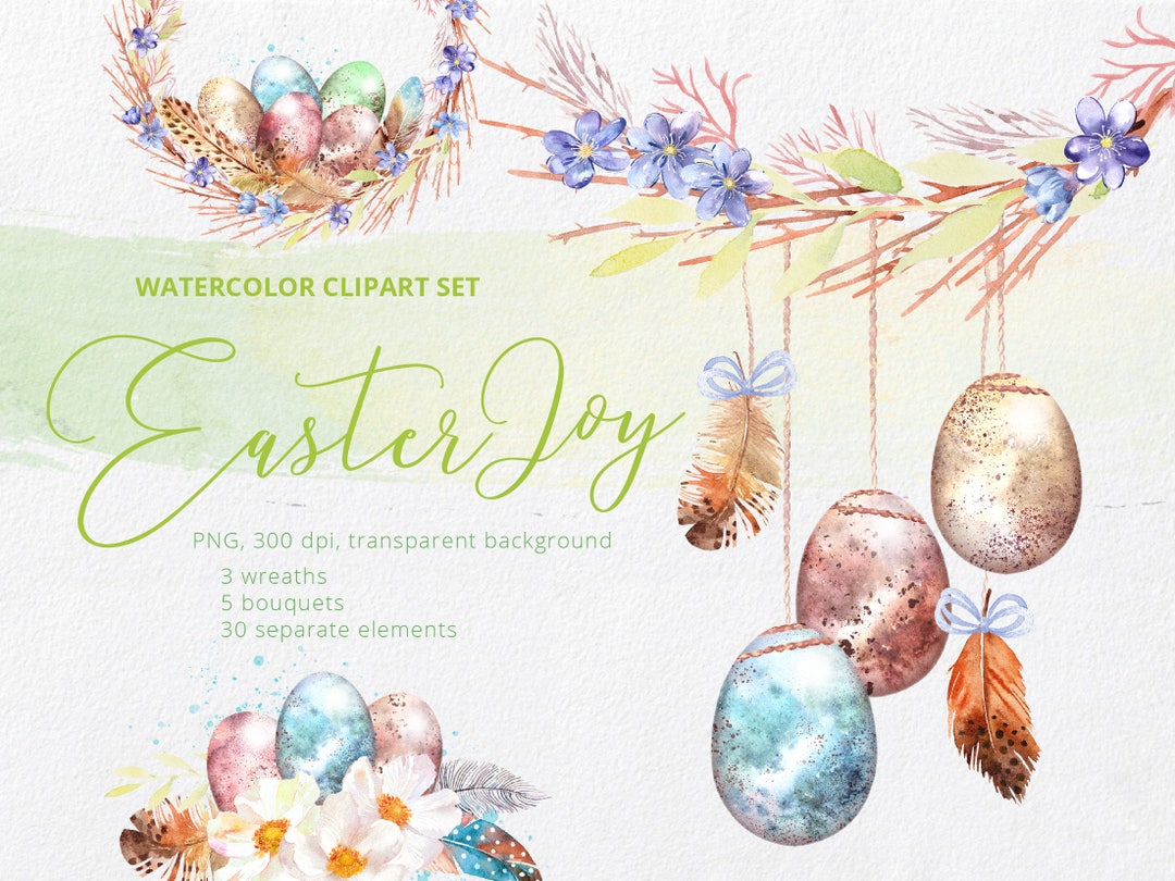 Watercolor Easter Clipart Set | SPRING Clipart | Watercolour Easter ...