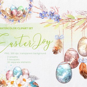 Watercolor Easter Clipart Set | SPRING Clipart | Watercolour Easter ...