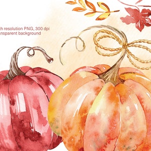 Watercolor Pumpkin Clipart Set | Autumn Clip Art | Hand Painted ...