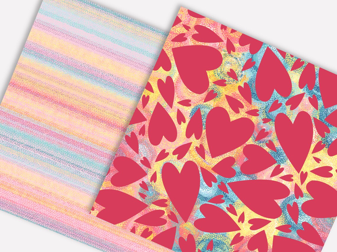 Love Seamless Digital Backgrounds Valentine Day Digital Paper - Etsy