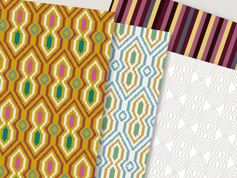 Folk Art Digital Papers Floral Garden Scrapbooking | Etsy