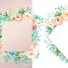 Peach Mint Floral Geometric Frames | Premade Clipart | Pink Emerald ...