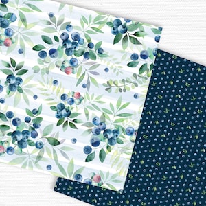 SEAMLESS Watercolor Blueberries Digital Paper Pack | Blueberry and ...