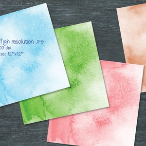 Watercolor Digital Paper in Bright Colors | Instant Download ...
