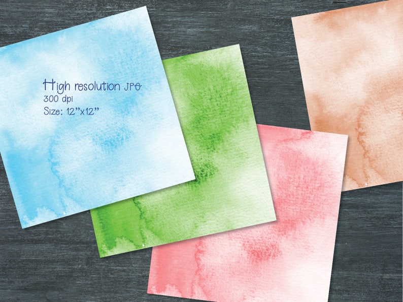 Watercolor Digital Paper in Bright Colors Instant Download - Etsy