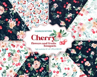 SEAMLESS Watercolor Blueberries Digital Paper Pack | Blueberry and ...