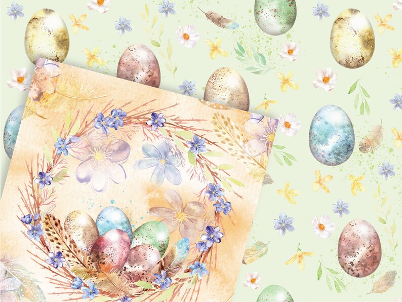 SEAMLESS Watercolor Easter Digital Paper Spring Digital - Etsy