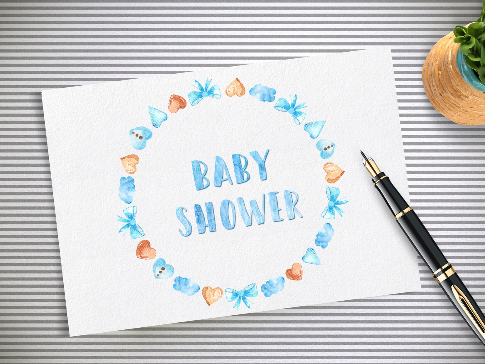 Baby Boy Clipart Set Watercolor New Baby Clip Art Hand Drawn | Etsy