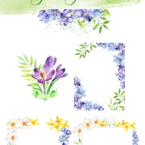 Watercolor SPRING Frames Clipart | Spring Flowers Frames Set | Hand ...
