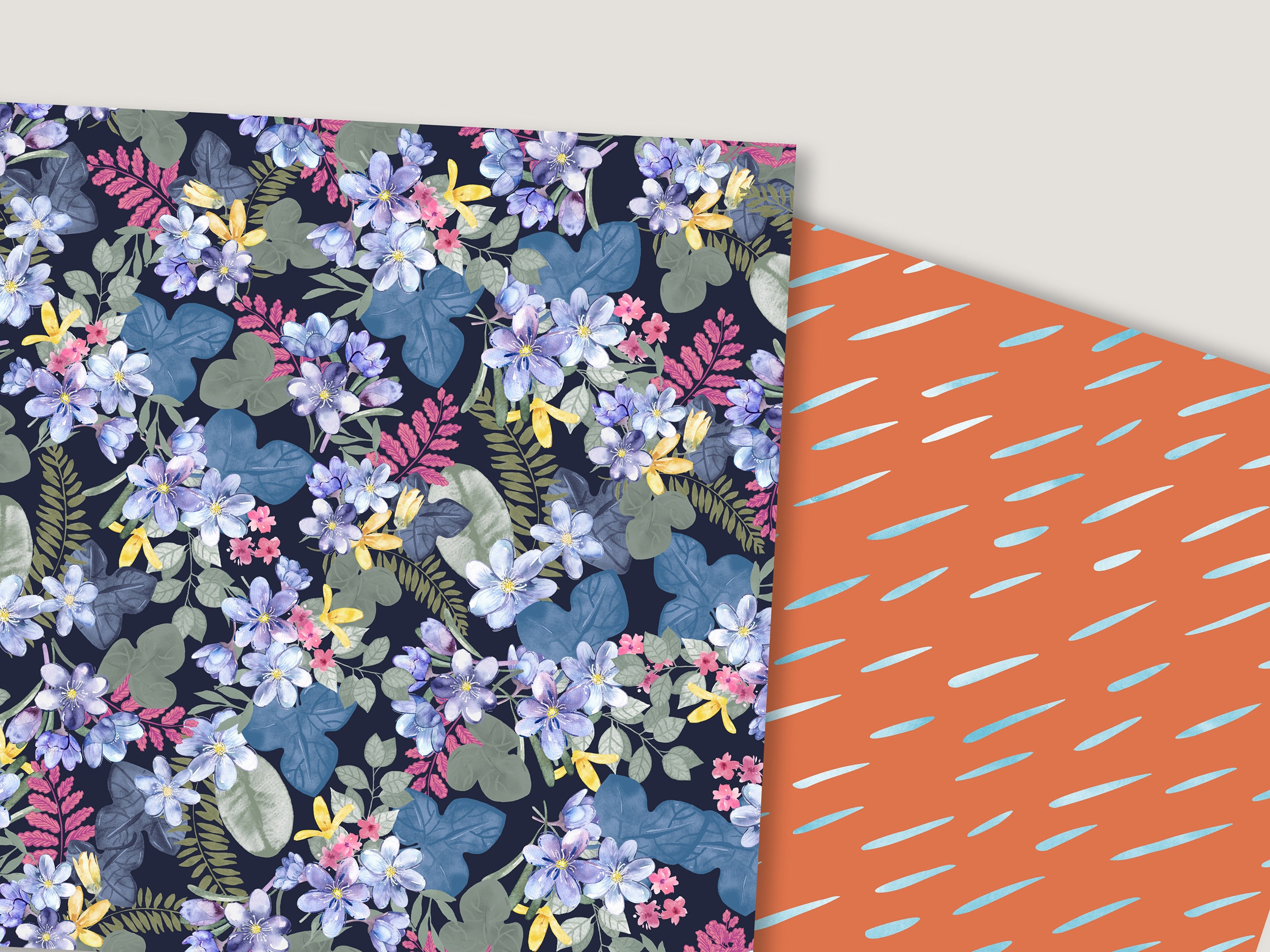 Spring Flowers Digital Papers Watercolor SEAMLESS Easter - Etsy