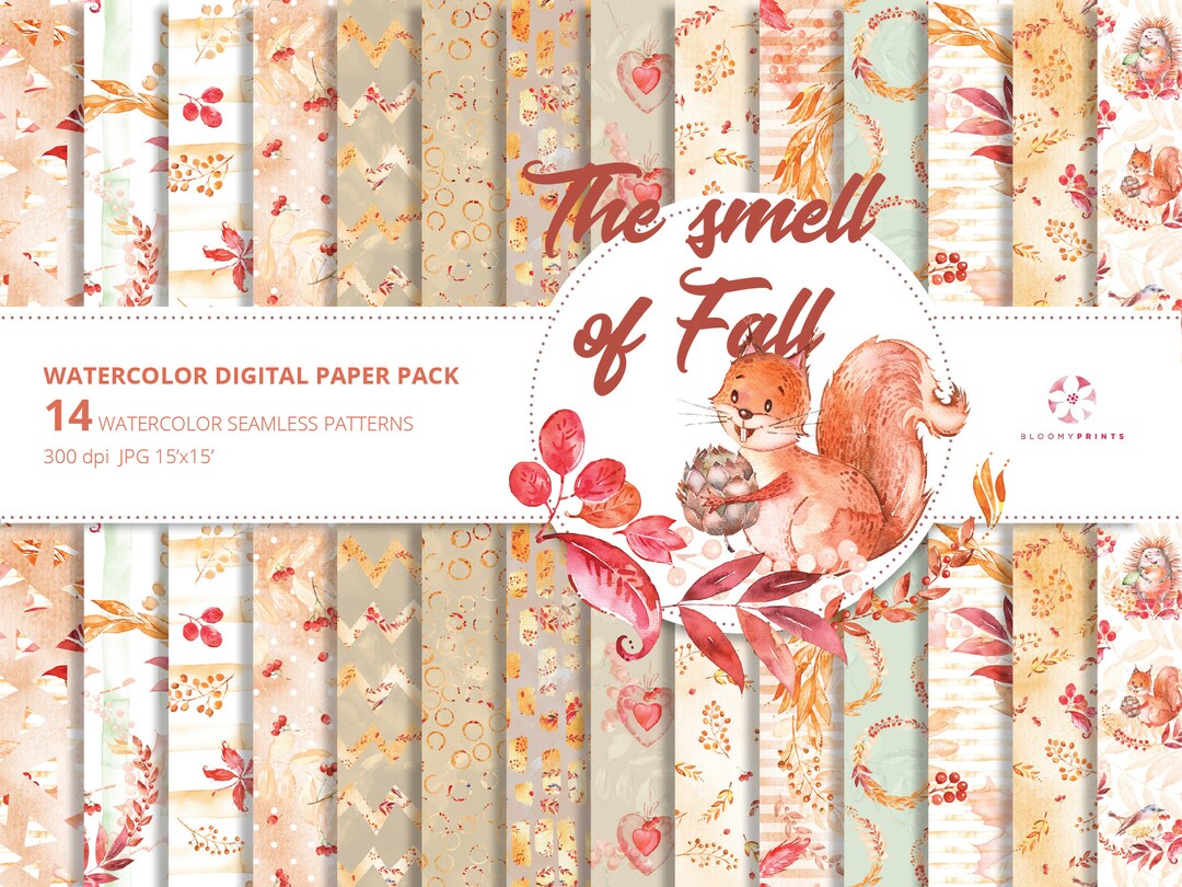 SEAMLESS Watercolor Fall Digital Paper Pack | Autumn Watercolour ...