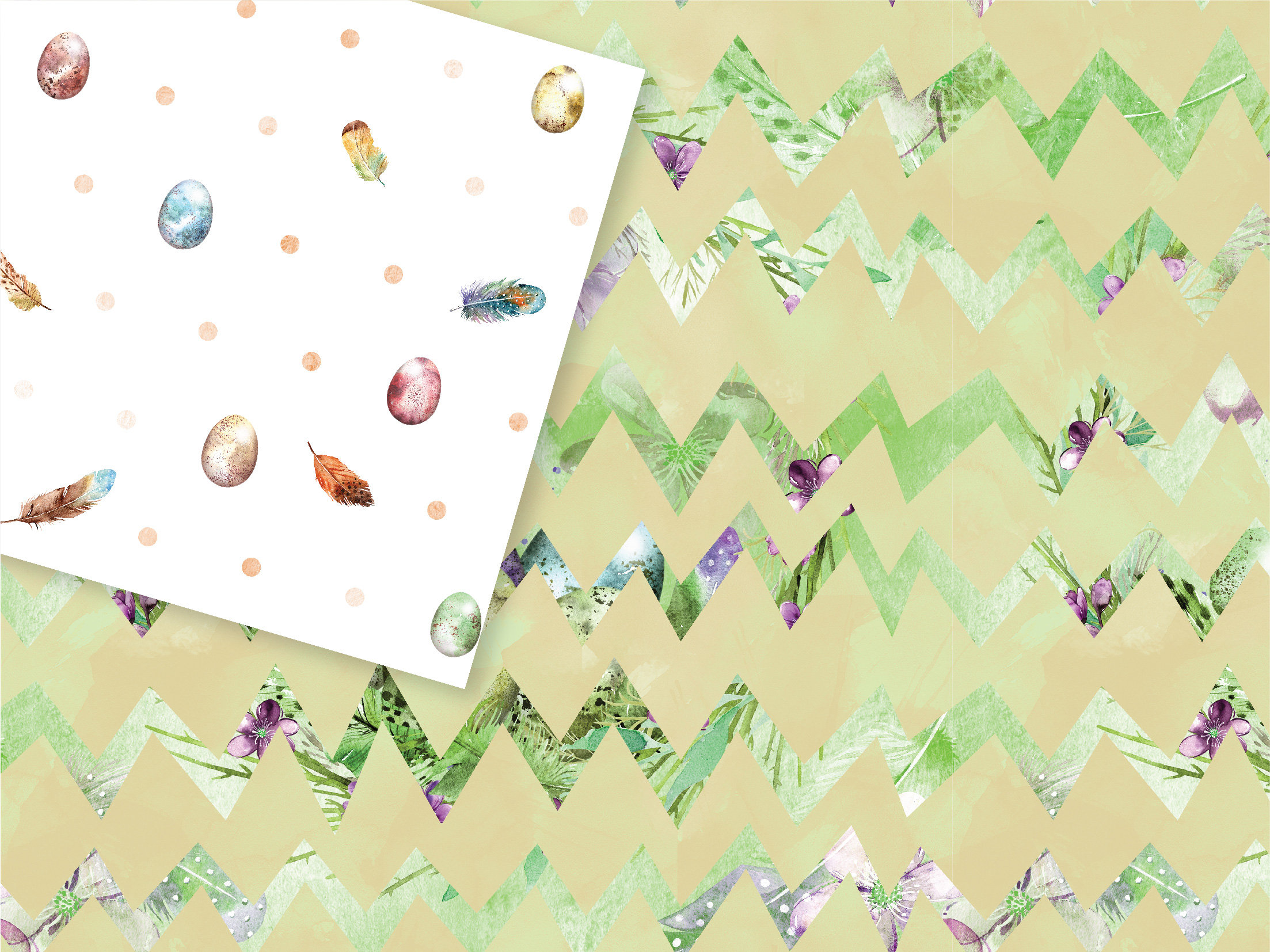 SEAMLESS Watercolor Easter Digital Paper Spring Digital | Etsy