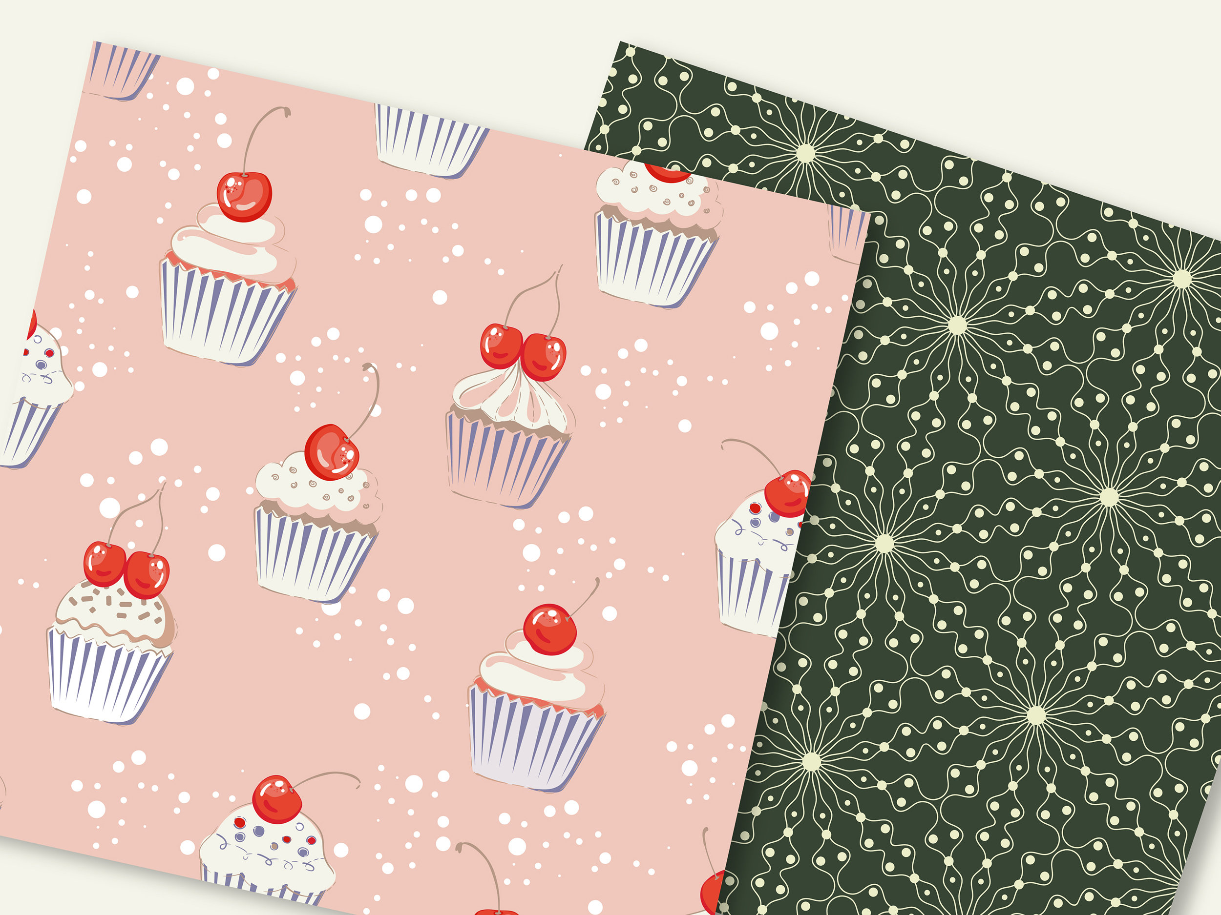 SEAMLESS Cherry digital Paper Pack cherries scrapbooking | Etsy