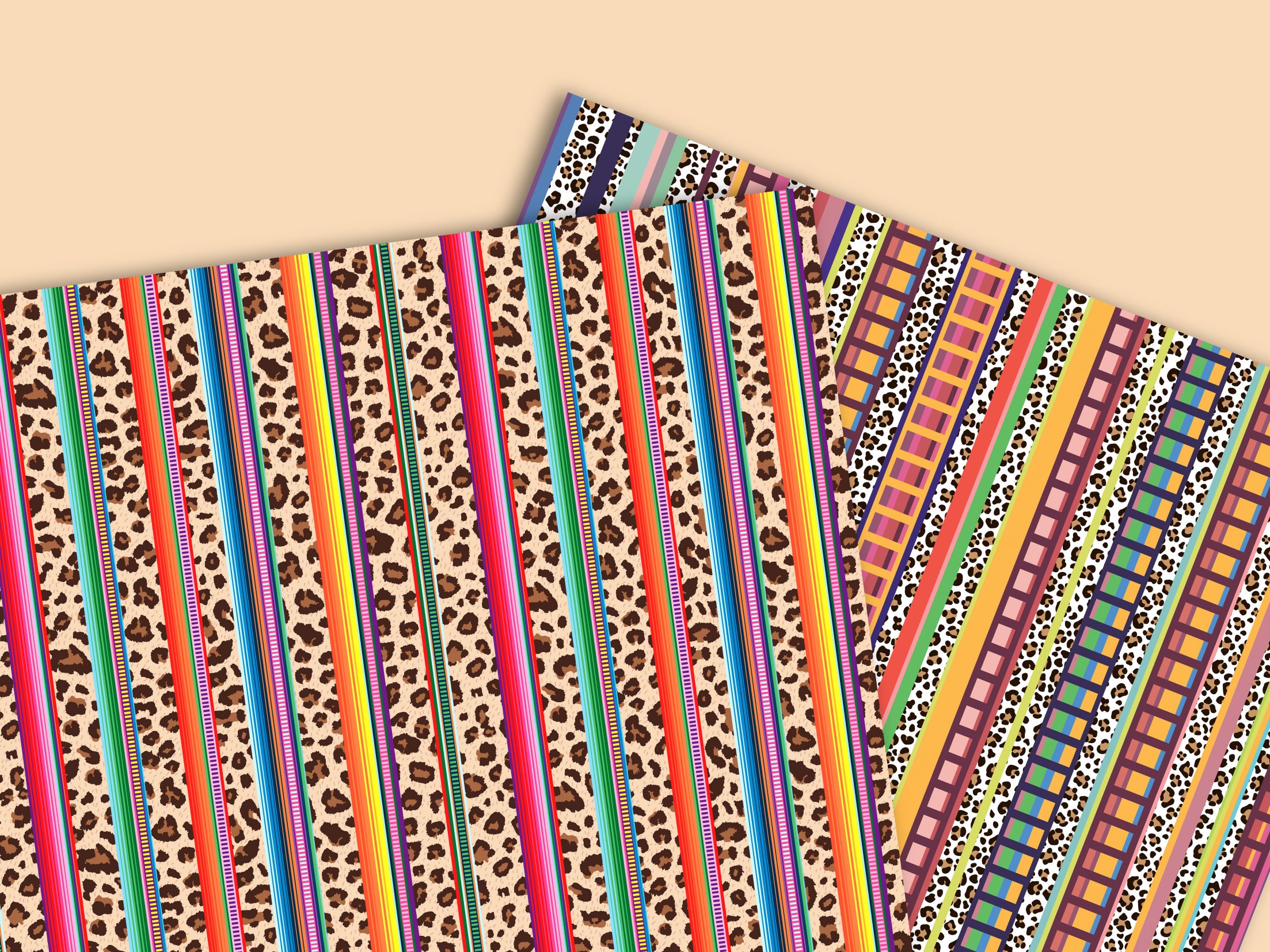 Modern Serape Leopard Print Digital Paper Pack Animal - Etsy