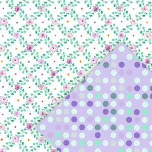 Watercolor Mint Lavender Digital Paper | Flowers Seamless Patterns ...