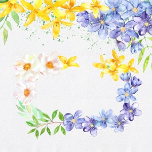 Watercolor SPRING Frames Clipart | Spring Flowers Frames Set | Hand ...