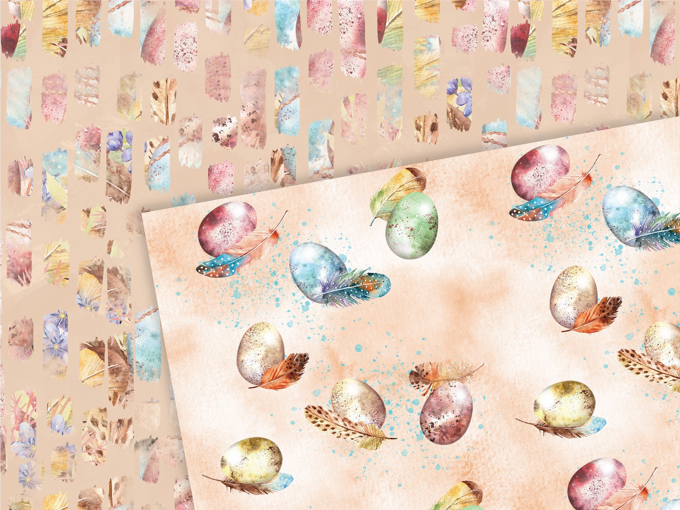 SEAMLESS Watercolor Easter Digital Paper Spring Digital - Etsy