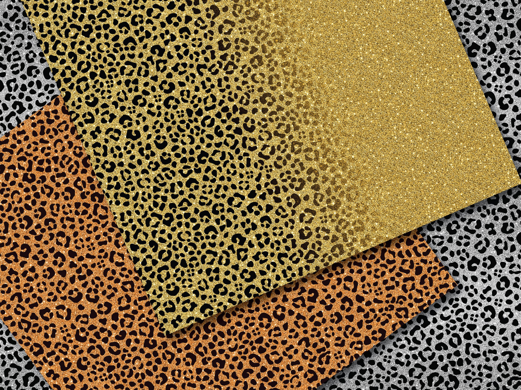Glitter Leopard Digital Paper Pack Animal Seamless Patterns - Etsy