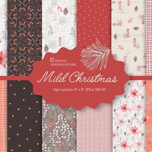 Watercolor Christmas Seamless Patterns | Holiday Digital Paper Pack ...