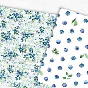 SEAMLESS Watercolor Blueberries Digital Paper Pack | Blueberry and ...