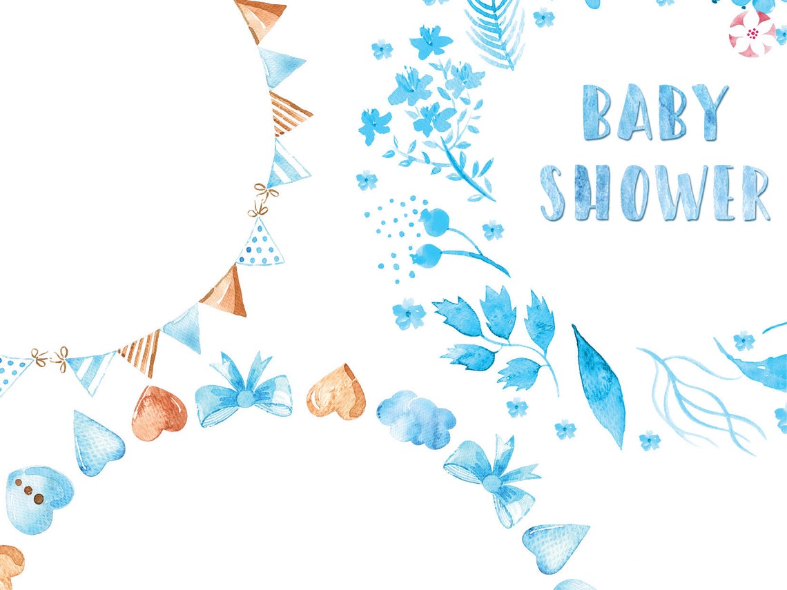 Baby Boy Clipart Set Watercolor New Baby Clip Art Hand Drawn | Etsy