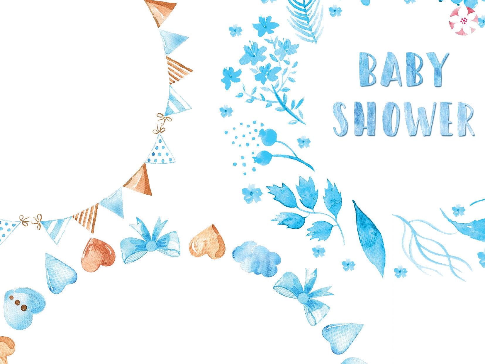 Baby Boy Clipart Set Watercolor New Baby Clip Art Hand Drawn | Etsy