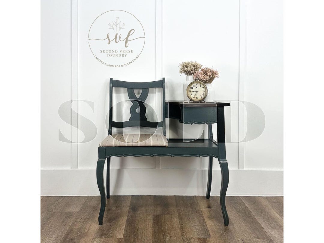 Sold REDESIGNED GOSSIP BENCH | Telephone Table | Conversation Bench ...