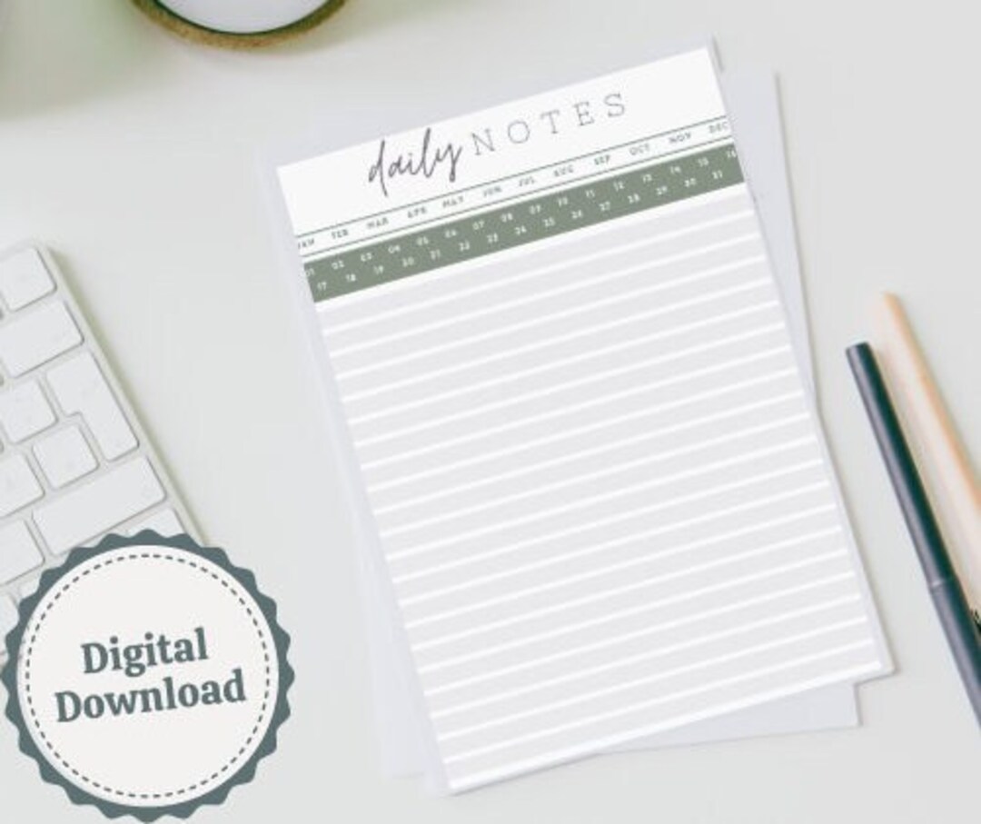 Daily Notes Printable Digital Download - Etsy