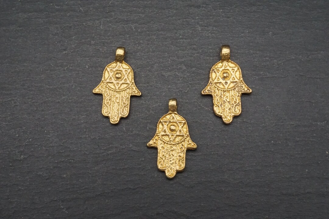 Brass Pendant Fatima's Hand, 18 X 28 Mm, Jewelry, Macrame and Dream ...