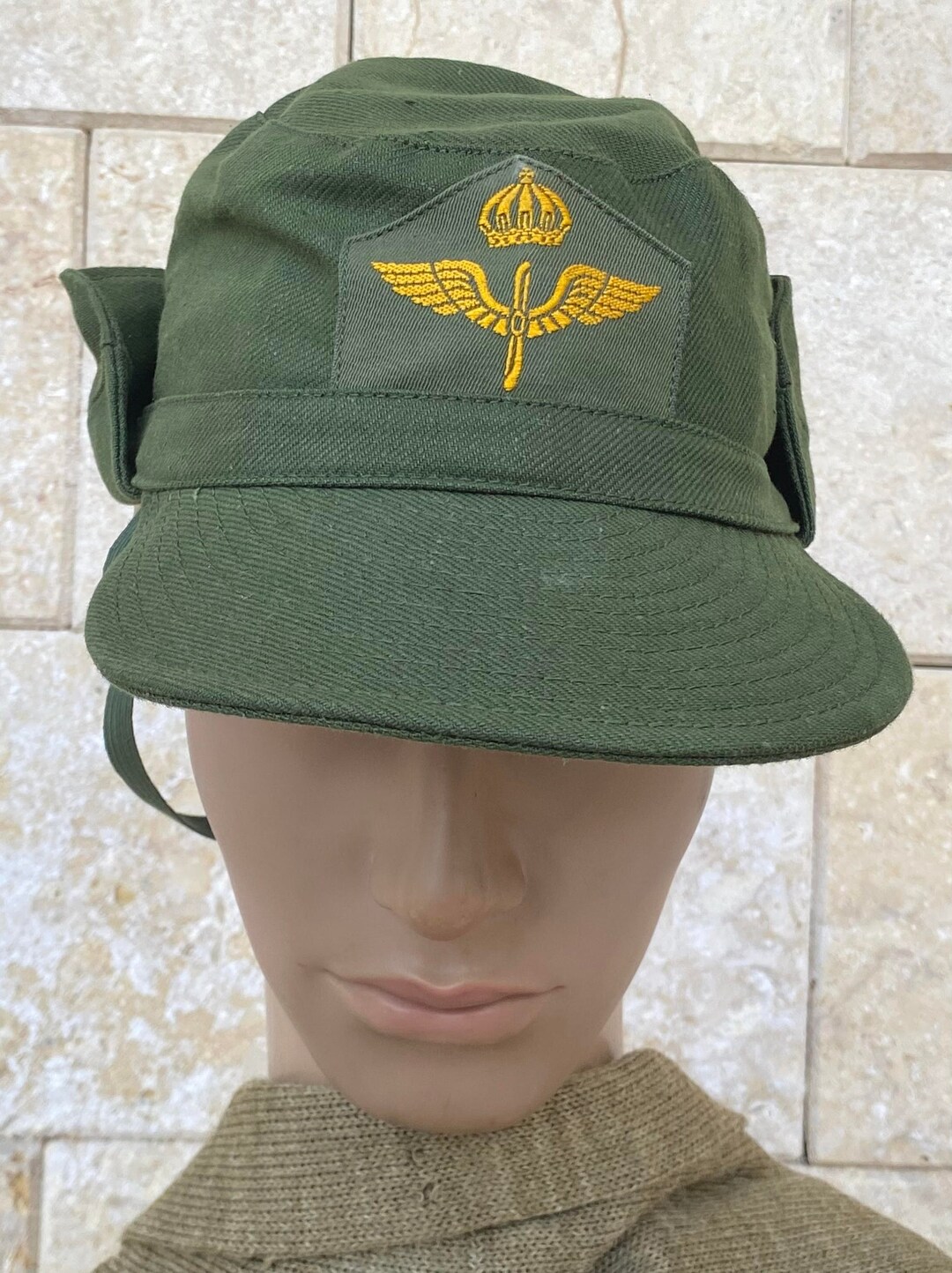 Sweden Army Swedish Air Force Cap With Emblem Mint Cond.size 56 Incl ...