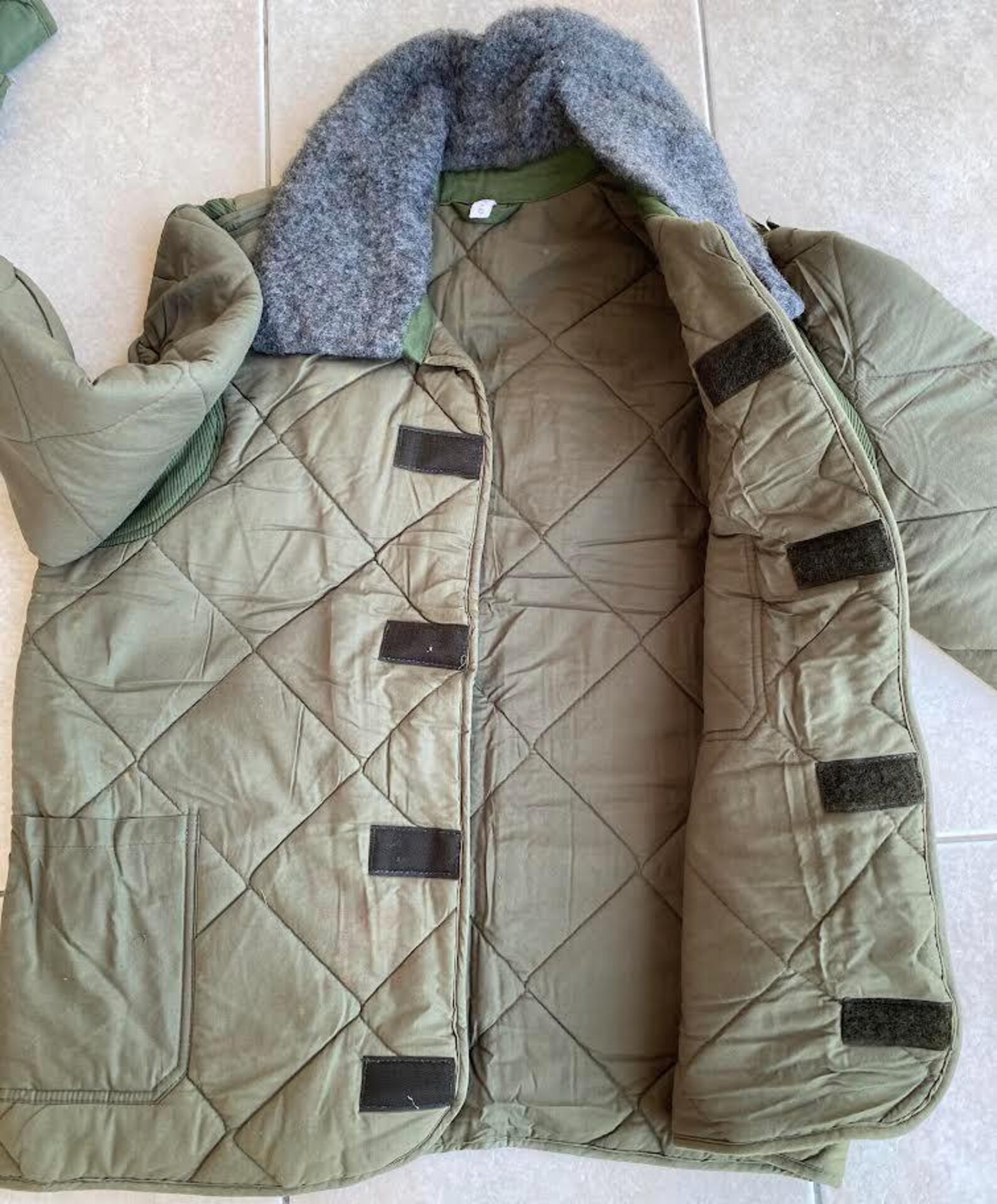 Czech Army Jacket With Fur Collar Quilted or LINER Size 164.47 - Etsy