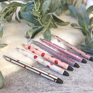 Valentine Glitter Pens Heart Pens Refillable Ink Joy Pens Personalized ...