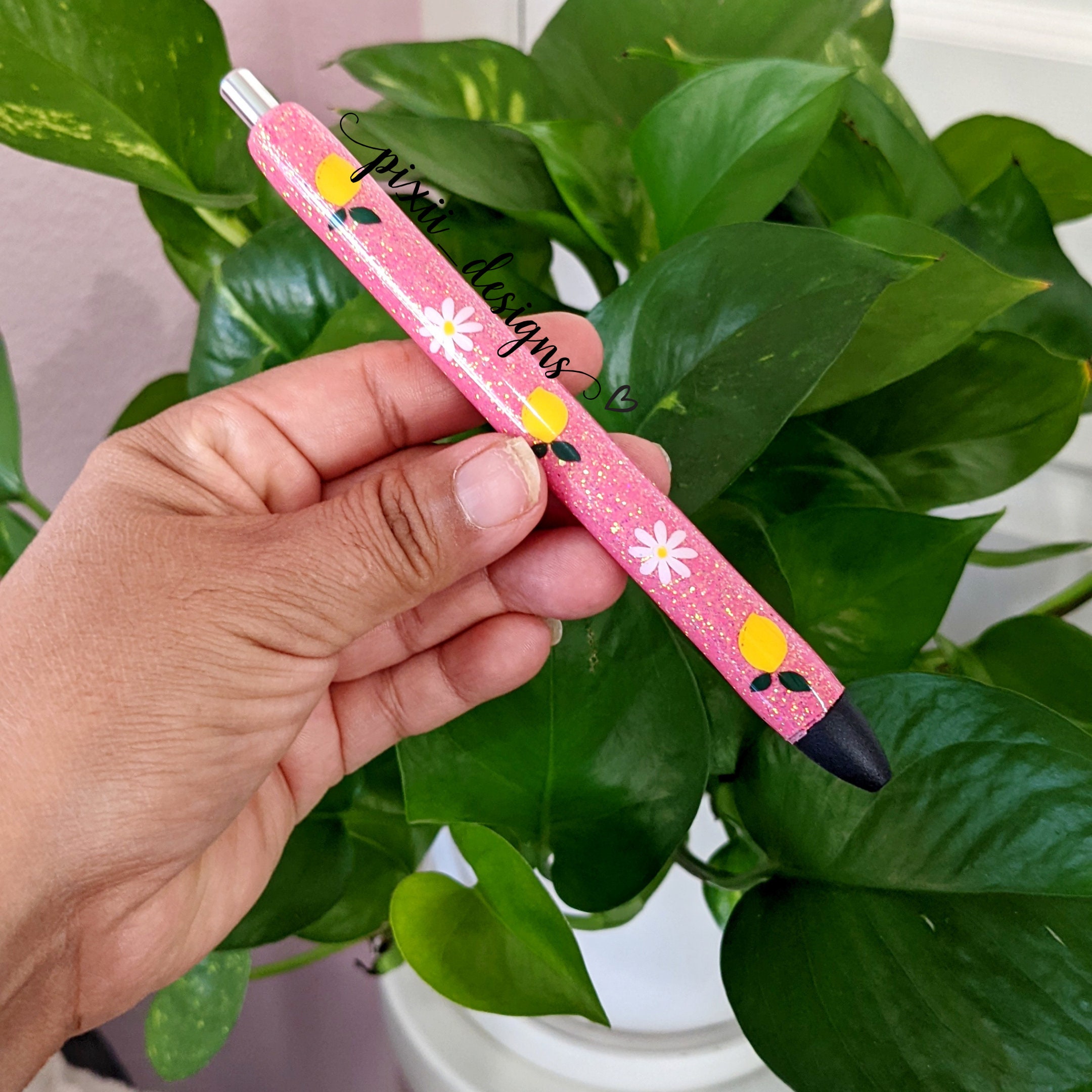 Summer Lemon Pen Refillable Ink Joy Pensglitter Refillable - Etsy