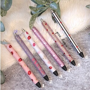 Valentine Glitter Pens Heart Pens Refillable Ink Joy Pens Personalized ...
