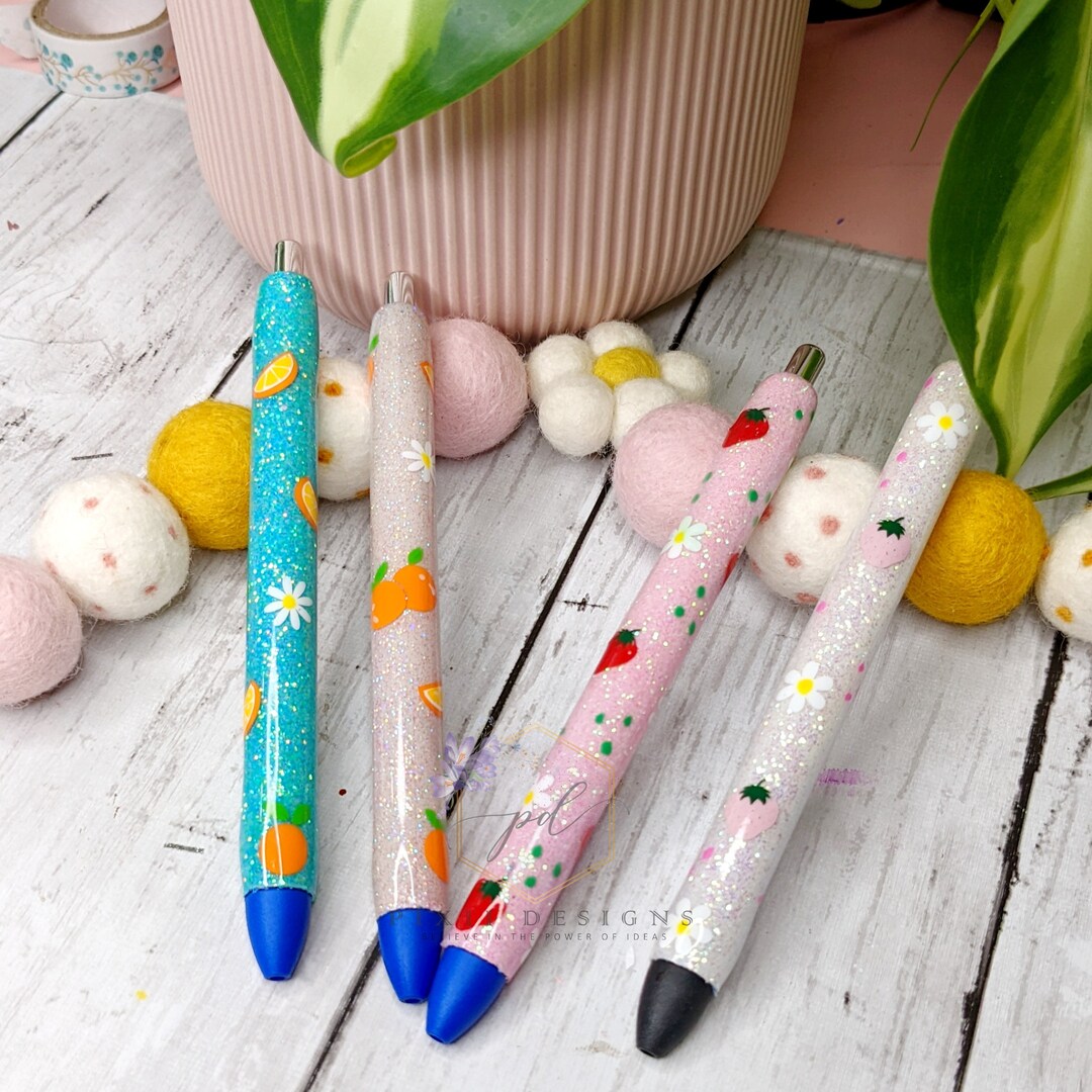 Strawberry Glitter Pen Refillable Glitter Pens Fruit Glitter Pens ...
