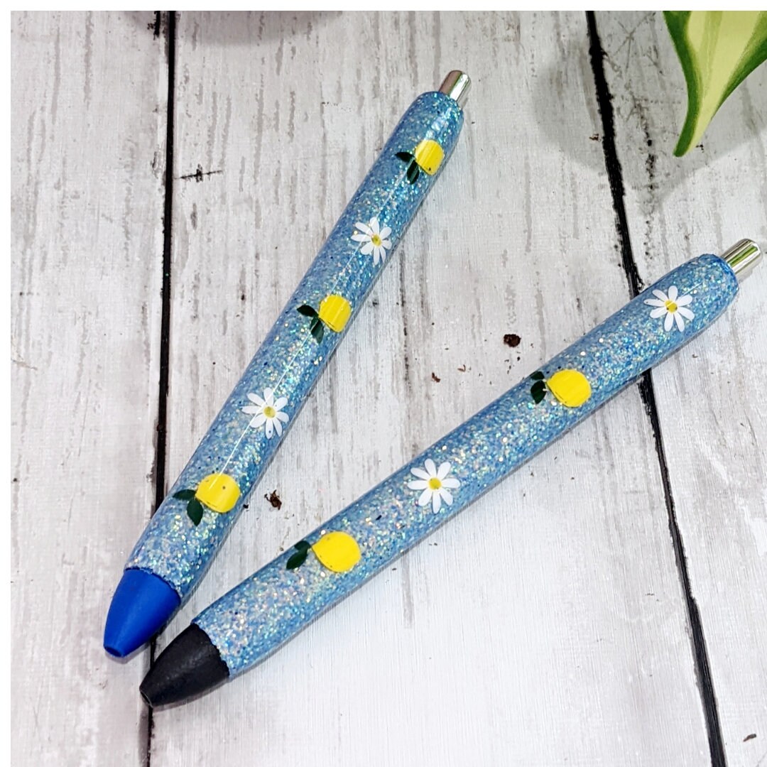 Summer Lemon Pen Refillable Ink Joy Pensglitter Refillable - Etsy